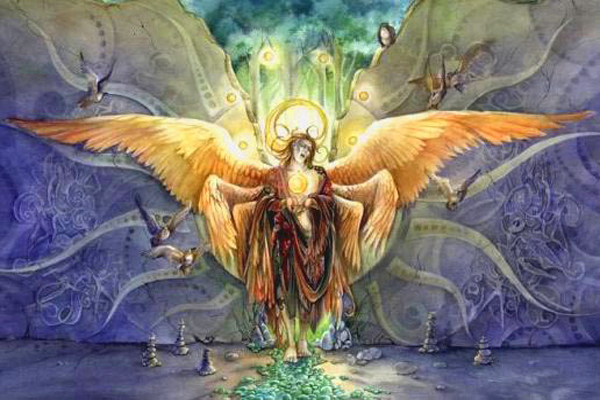 Celestial Guardian: A Watercolor Angelic Vision