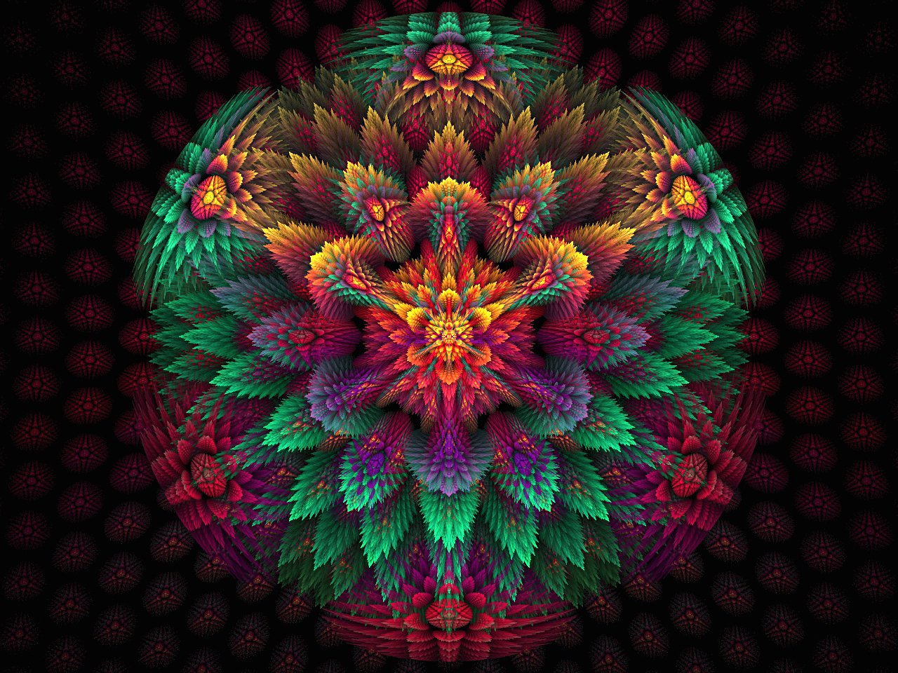 Spiky Rainbow Flower Globe by Peggi Wolfe