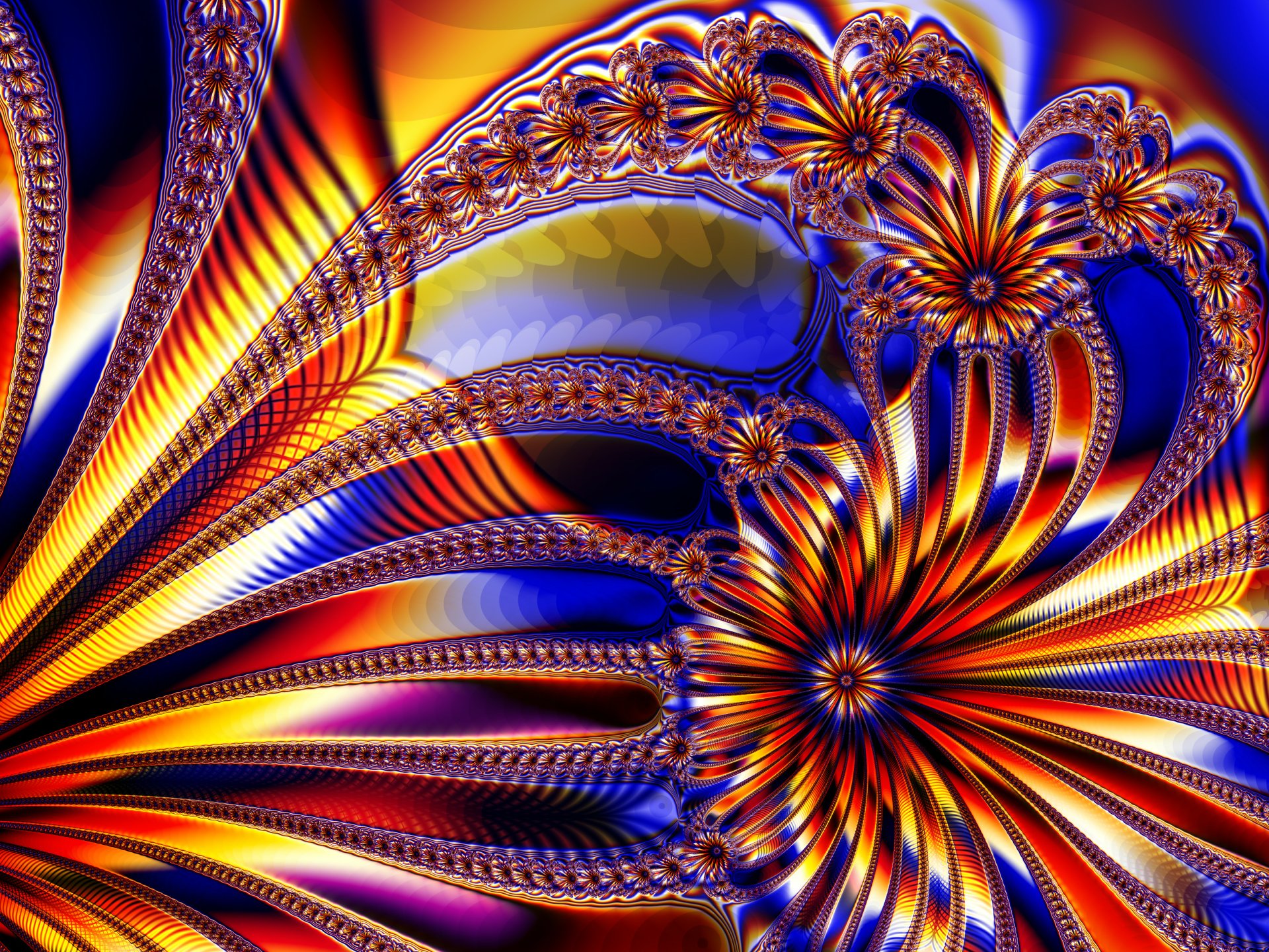 Radiant Fractal Bloom: A Vibrant Abstract Explosion
