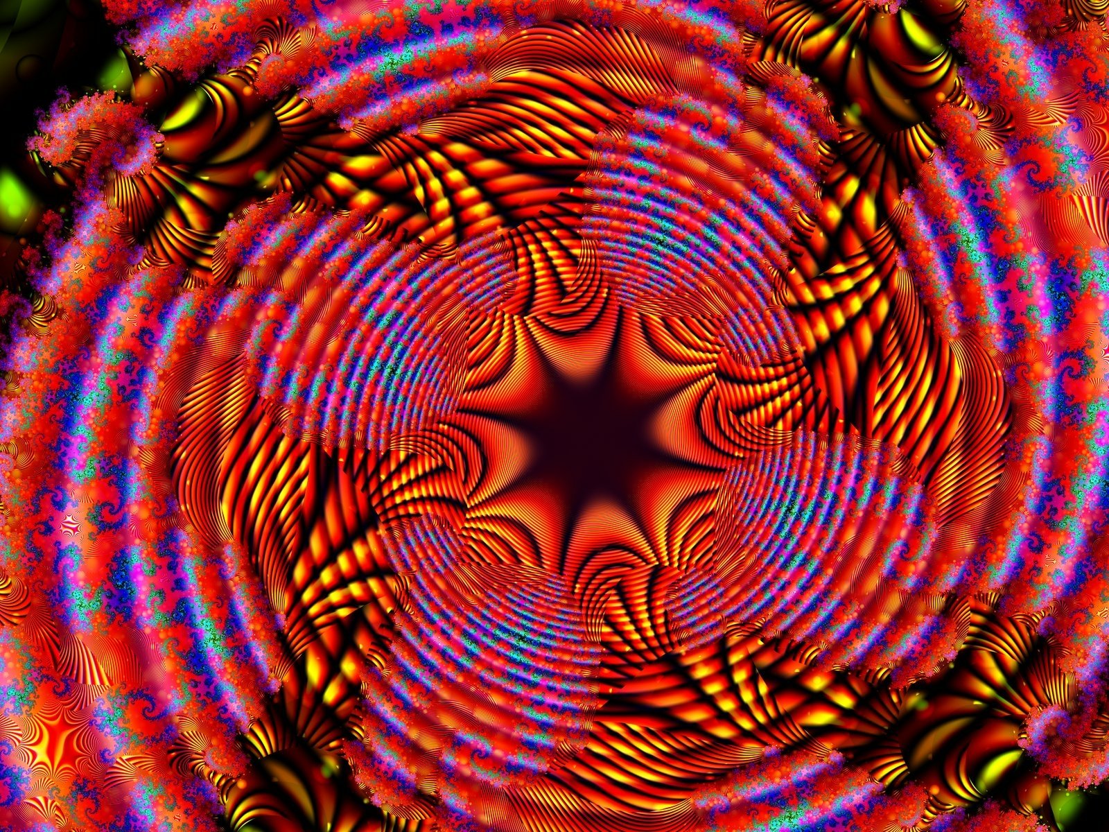 Radiant Fractal Vortex: An Abstract Symphony of Colors