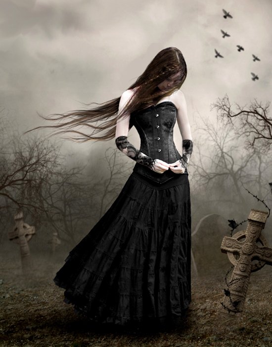 Gothic Elegance: A Hauntingly Beautiful Woman