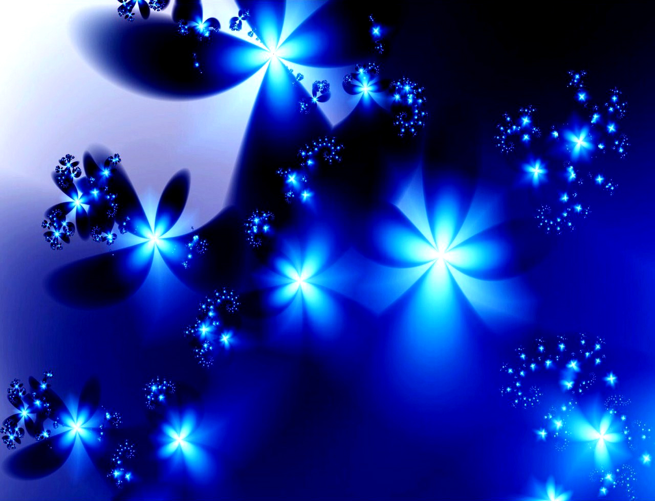 Radiant Blossoms: A Digital Art Odyssey in Blue