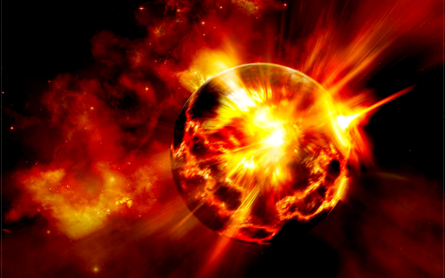 Celestial Inferno: A Stunning Digital Art Explosion