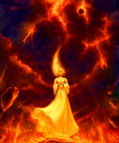 Fiery Elegance: A Fantasy Woman Awaits