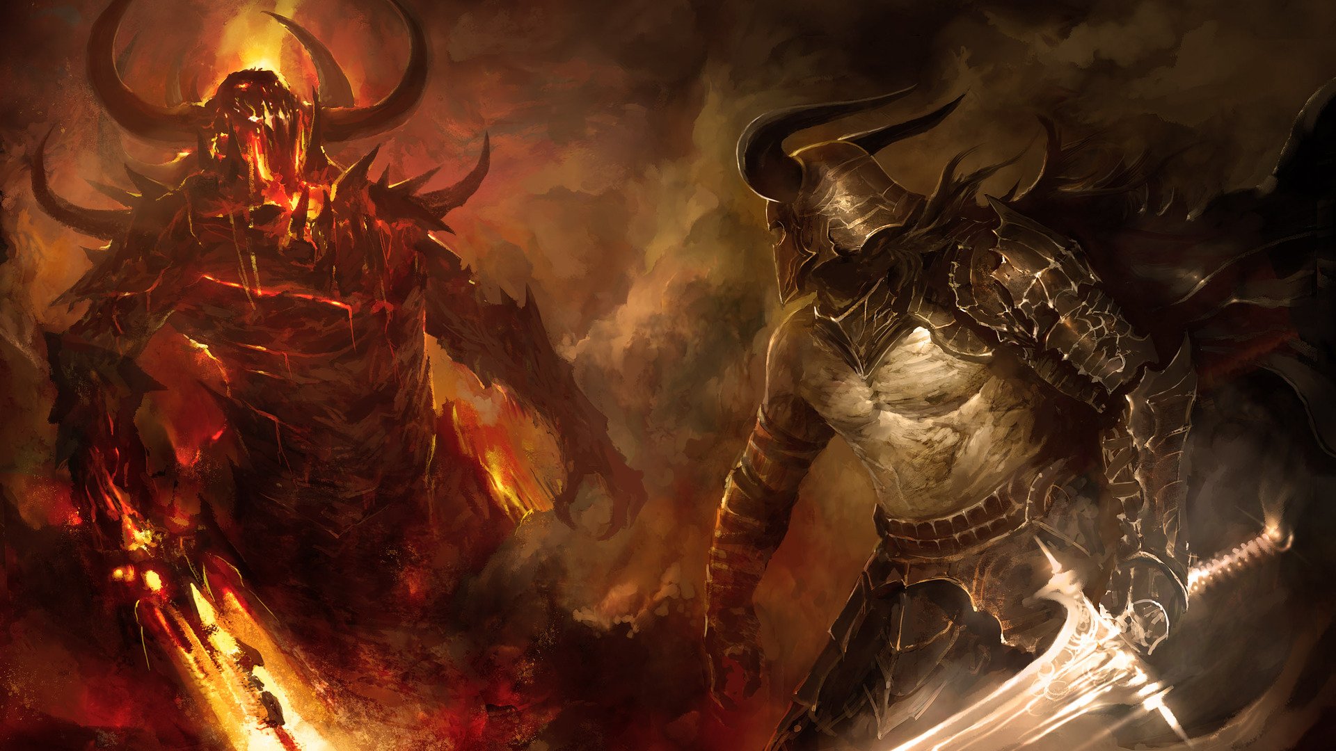 War of the Dark Fantasy Demons: Clash of Fiery and Shadowed Warriors