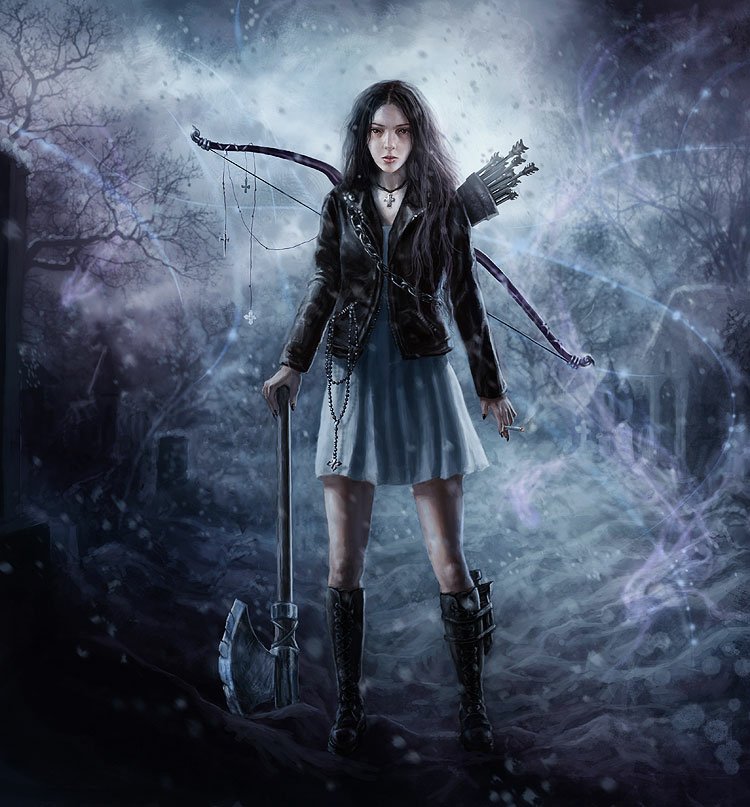 The Shadow Huntress: Fantasy Woman Warrior of the Night