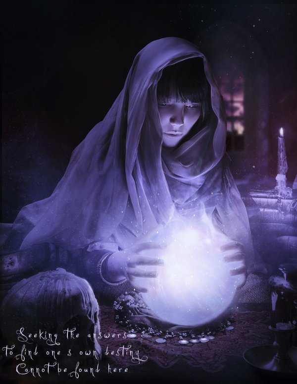 Veiled Oracle and the Crystal Ball Night-Seer: Woman of Magic Fortune's ...