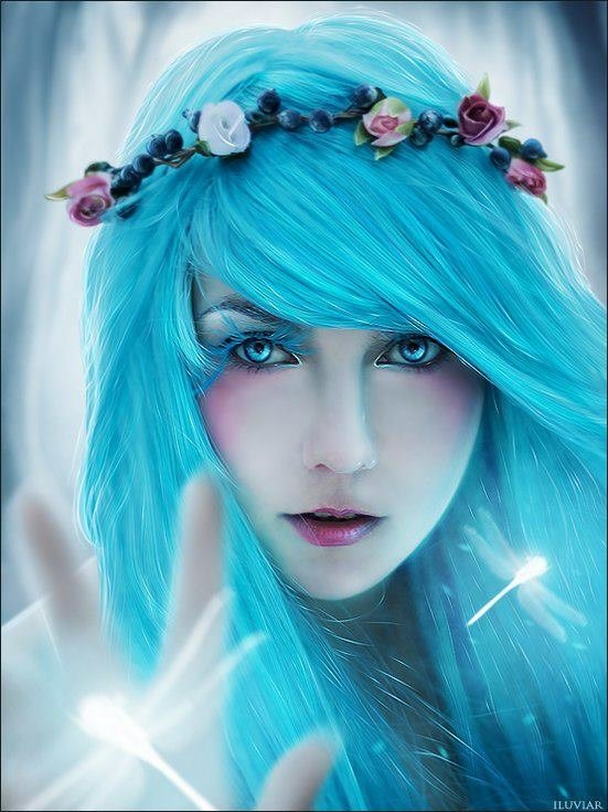 Enchanting Fantasy: The Woman with Ethereal Blue Hair