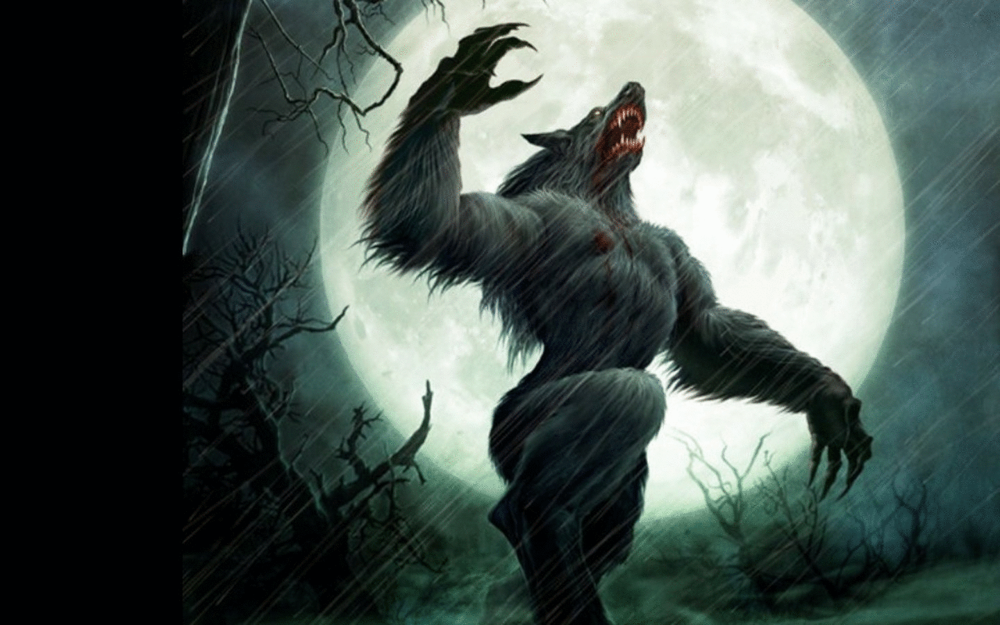 Dark Werewolf Howling at the Moon