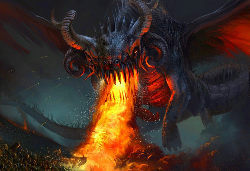 Fiery Fury: A Dragon's Wrath in Fantasy