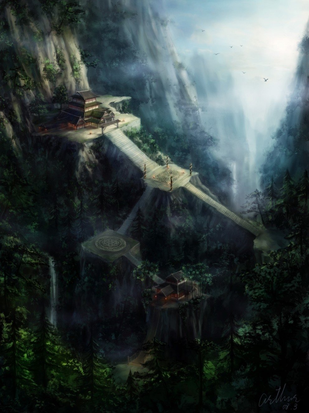 Enchanted Peaks: A Mystical Fantasy Landscape