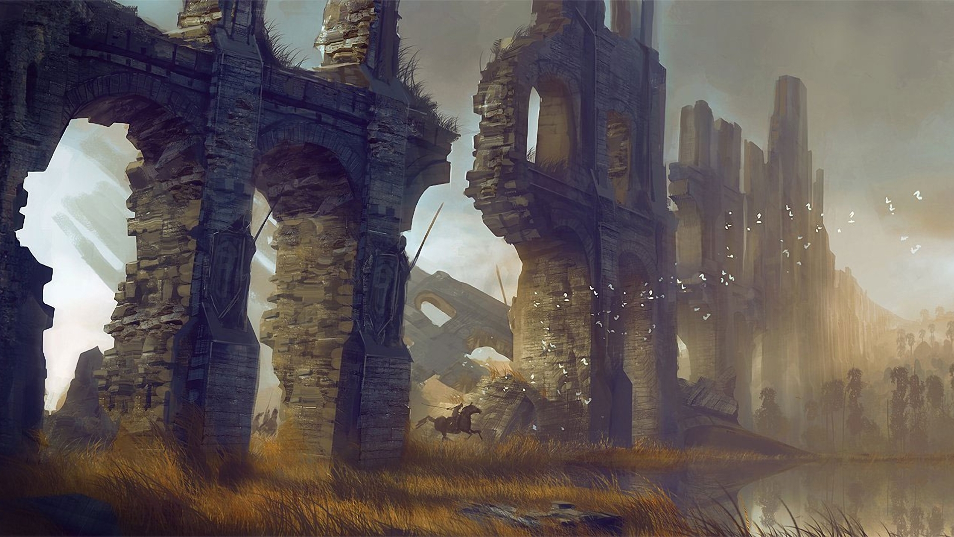 Fantasy Ruin Art by Changming Xu
