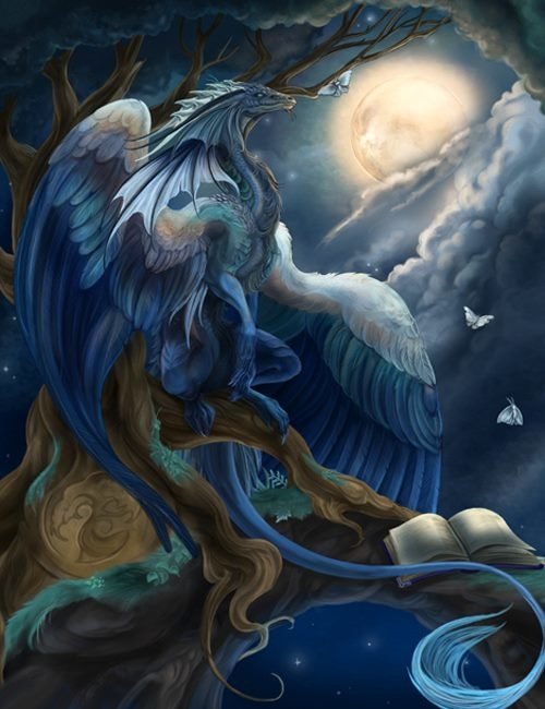 Mystic Moonlit Beast: A Majestic Fantasy Creature Soars in Night’s Embrace