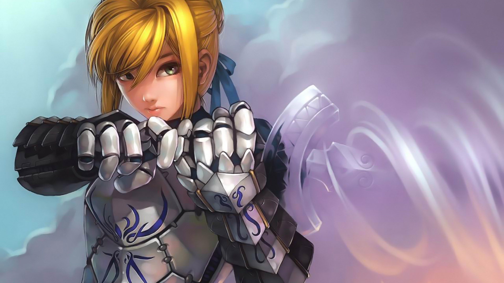 Fate/Stay Night: Saber’s Fierce Resolve in Anime Art