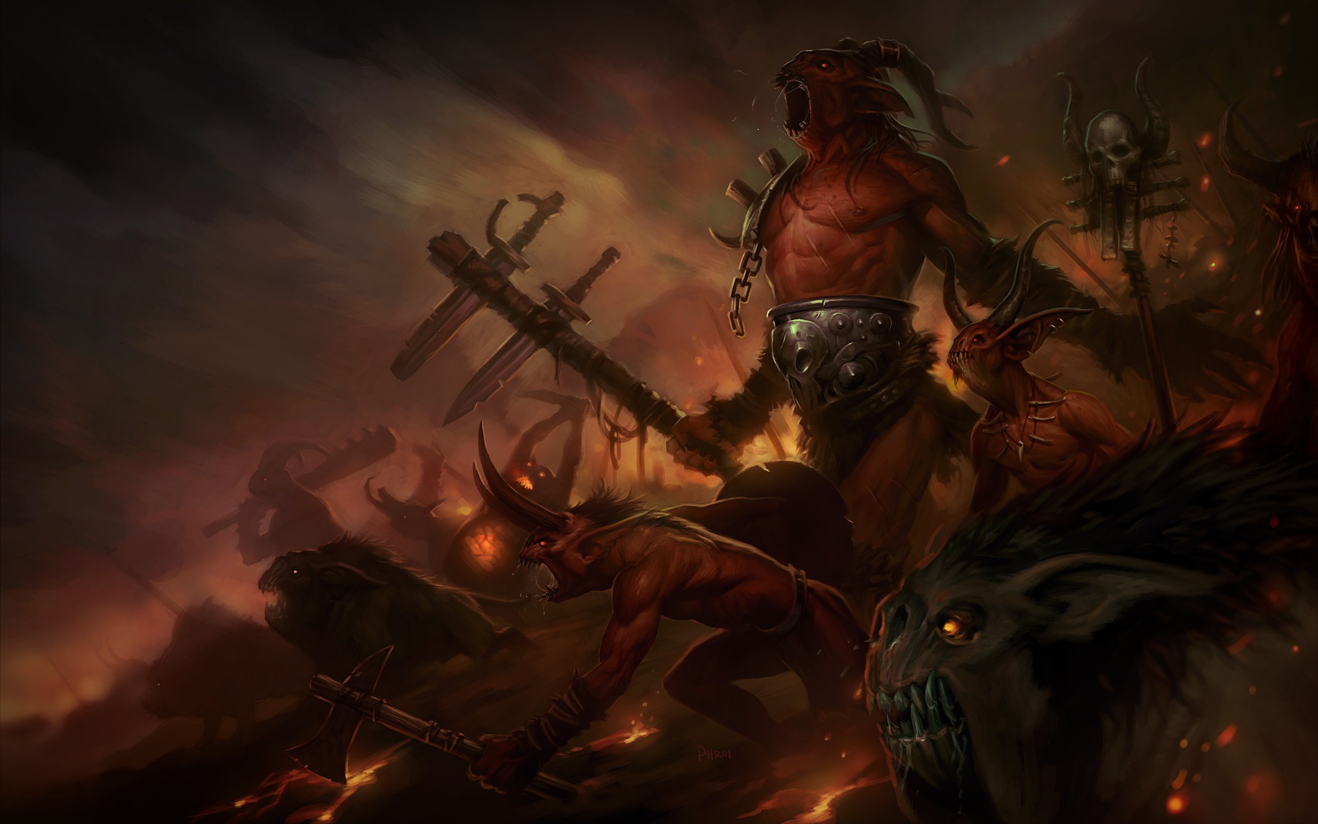 Download Dark Demon Fantasy Video Game Diablo III Art