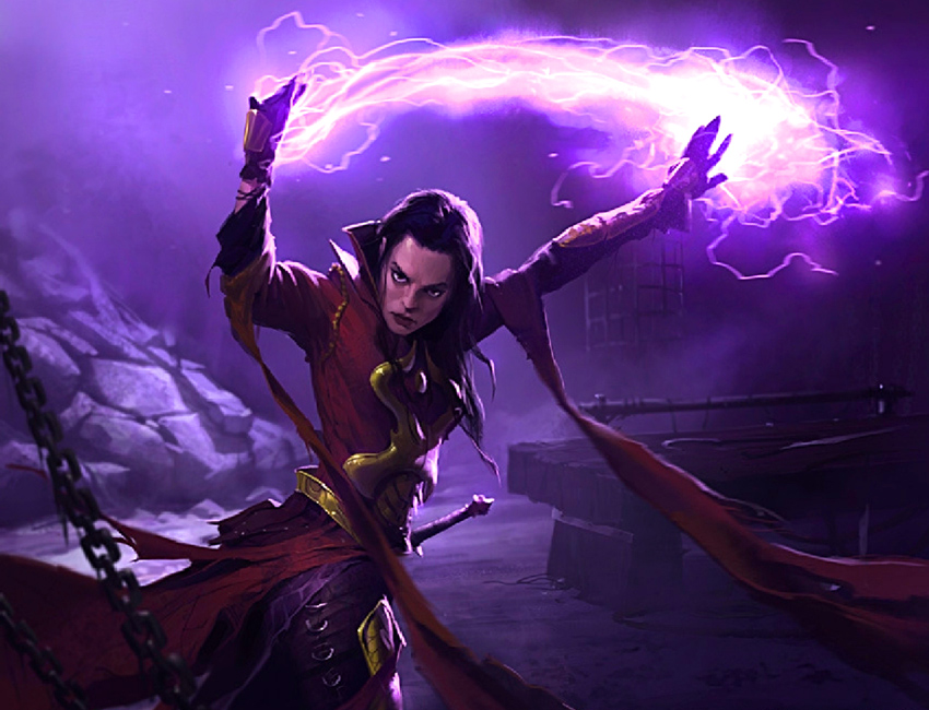 Empowered Sorceress in Fantasy Realm