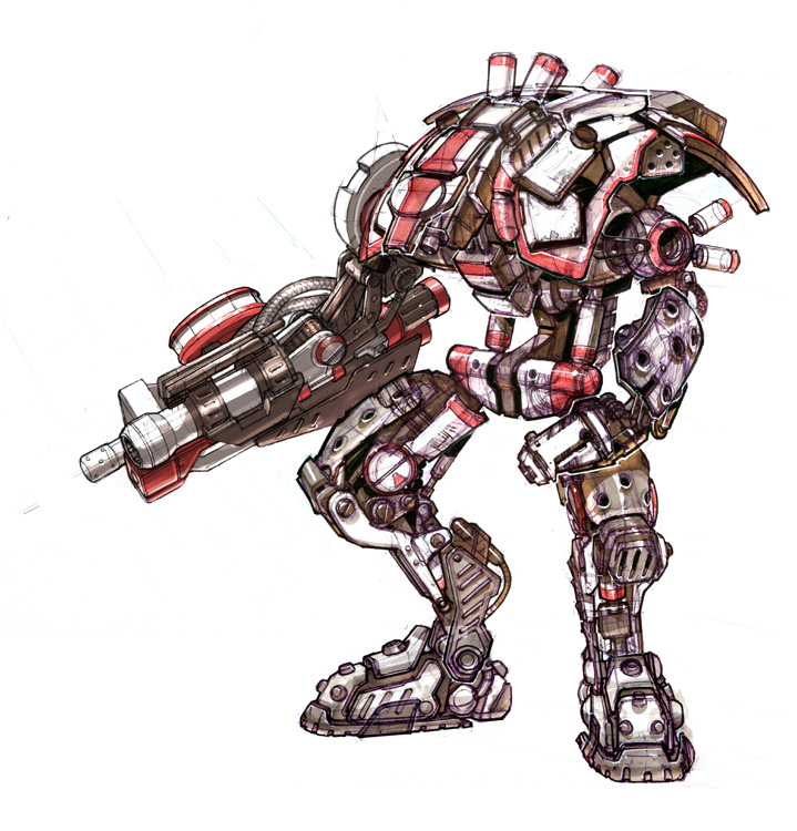 Download Sci Fi Robot Mech Weapon Illustration Art