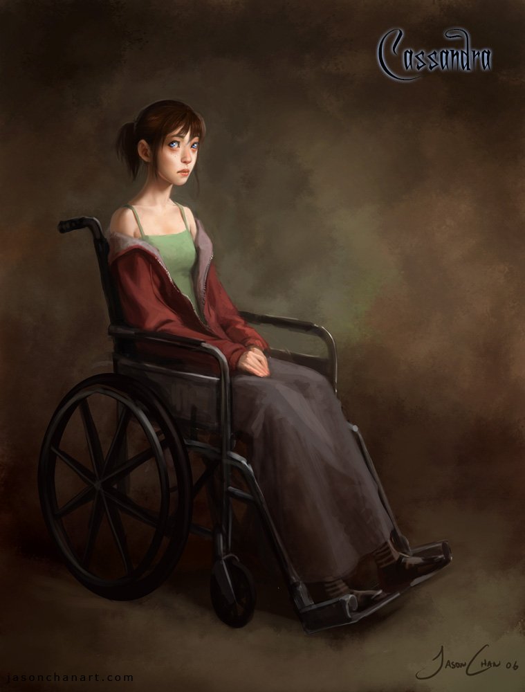 Download Dark Disability Wheelchair Portrait Character Design Art