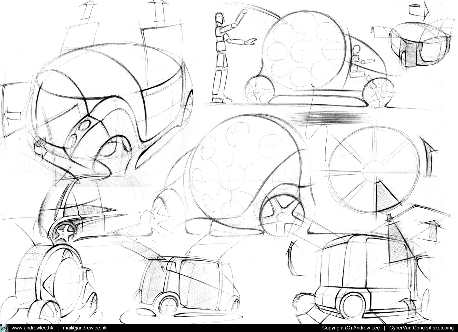 CyberVan concept sketching by andrewlee