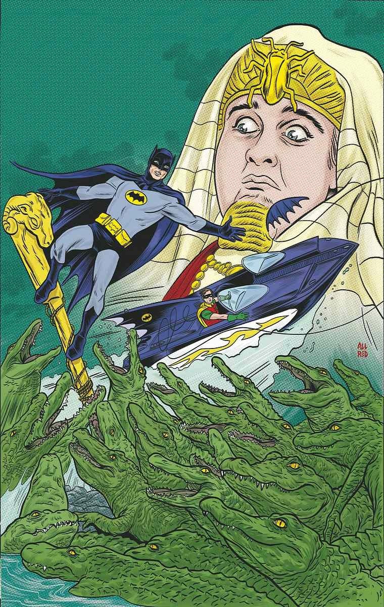 Batman’s Wild Escape: Crocodile Chaos in Classic Comic Style