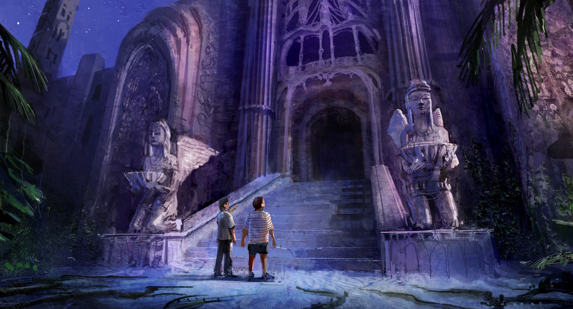 Download Fantasy Building Adventure Ancient Ruins Mystical Elements Art