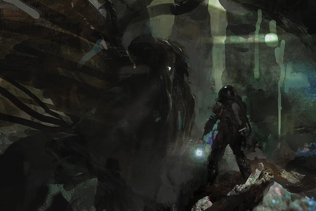 Download Sci Fi Artistic Monster Exploration Dark Atmosphere Art