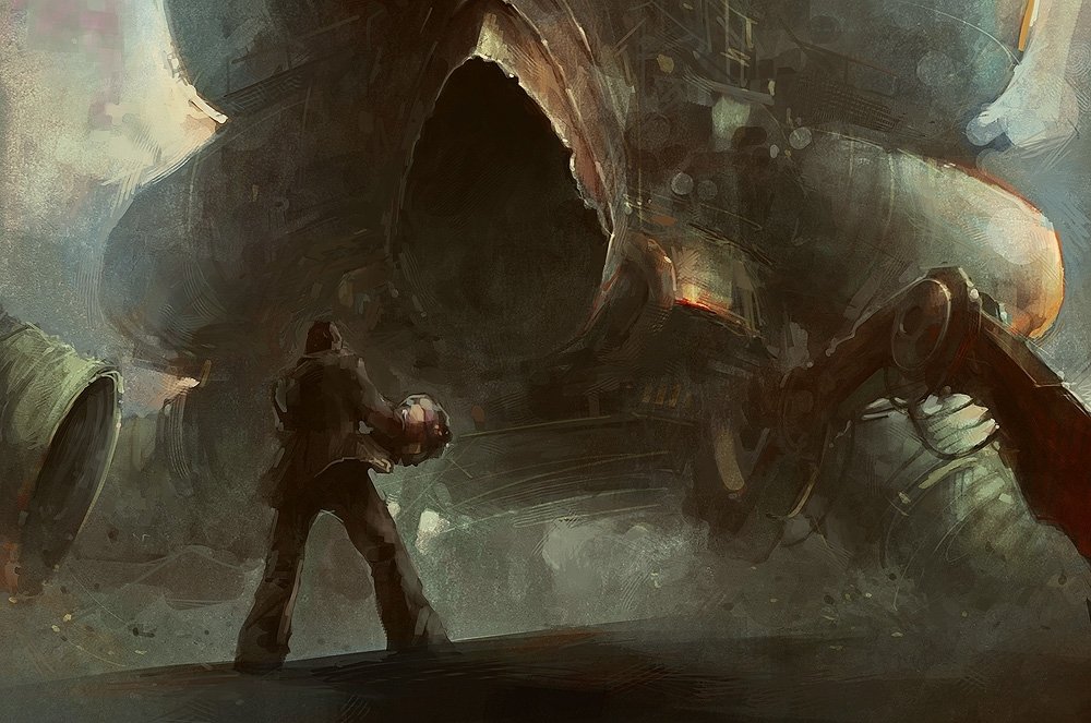 Download Sci Fi Robot Monster Battle Surreal Art