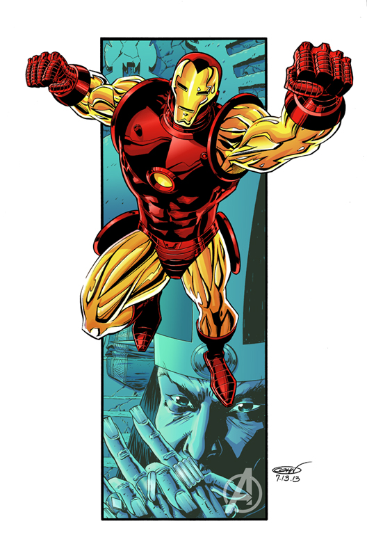 Iron Man in Action: Iconic Comic Hero Soars