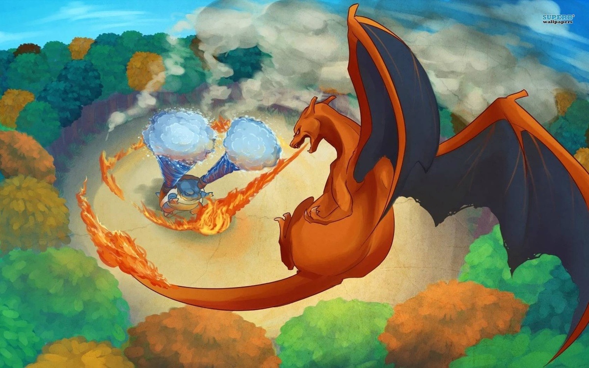 Epic Pokémon Showdown: Charizard vs. Blastoise in Battle!