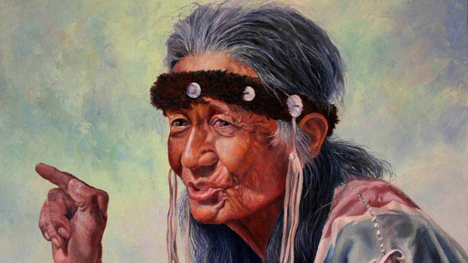 Timeless Native Spirit: Artistic Portrait of Wisdom