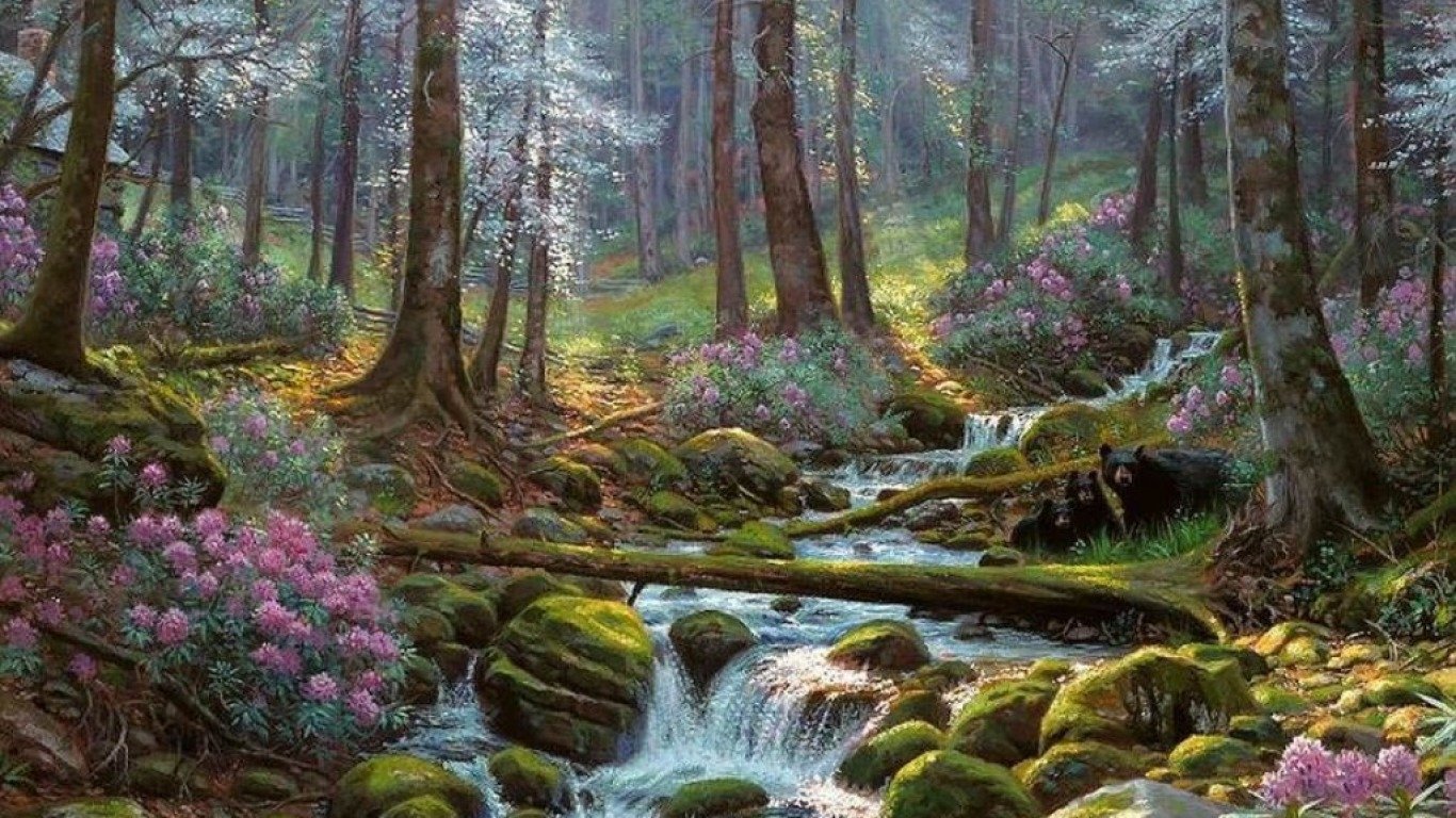 Whispering Creek in the Enchanted Forest: A Serene Artistic Vision