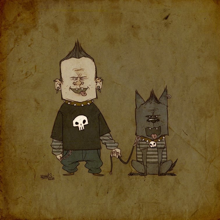 Download Animal Dog Punk Cartoon Illustration Art