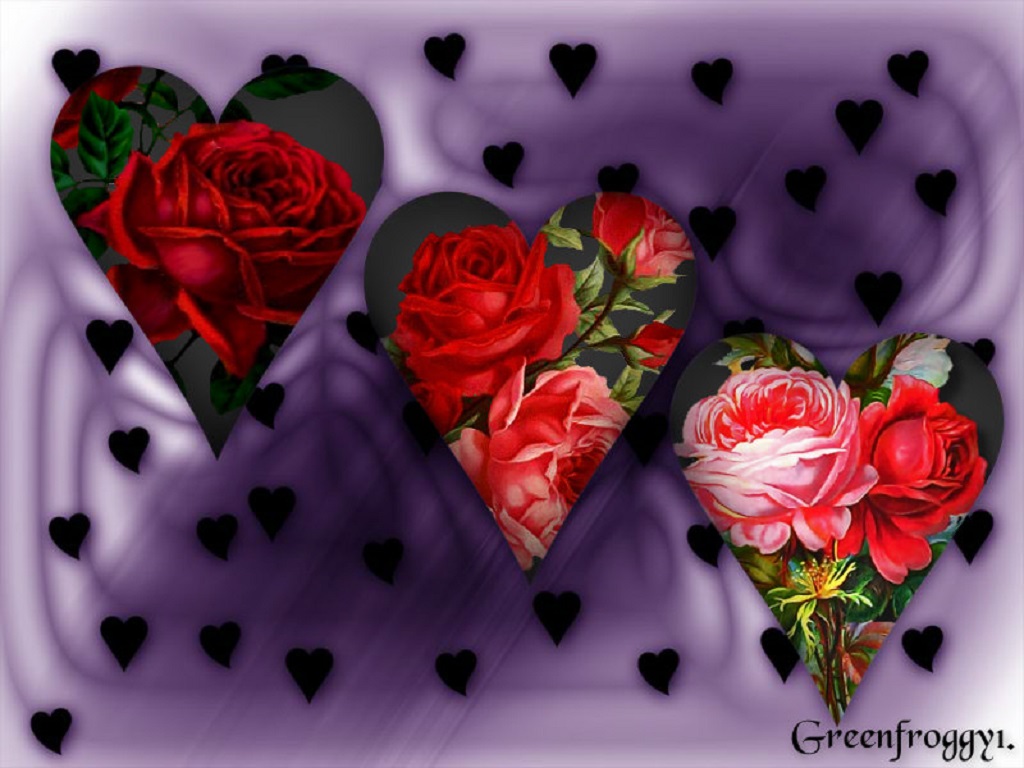 HEARTS AND ROSES by GREENFROGGY1