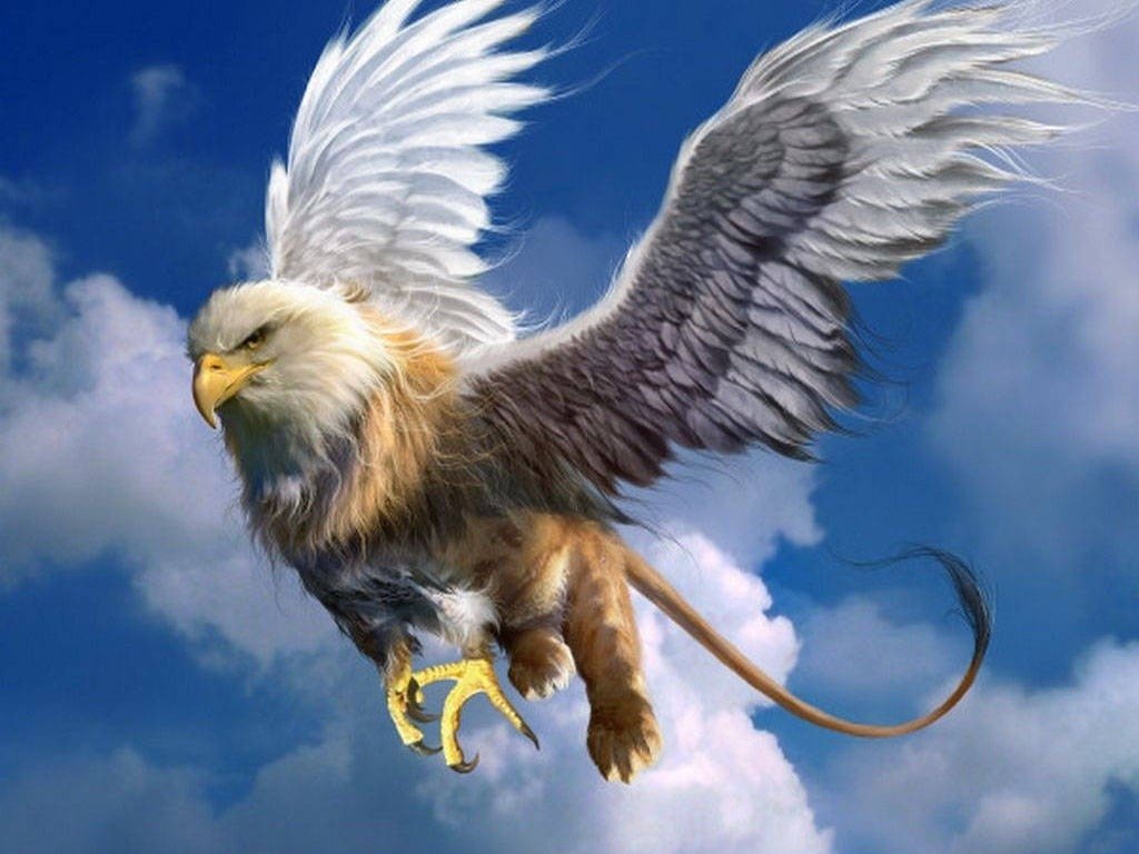 Majestic Griffin Soaring Through a Fantasy Sky