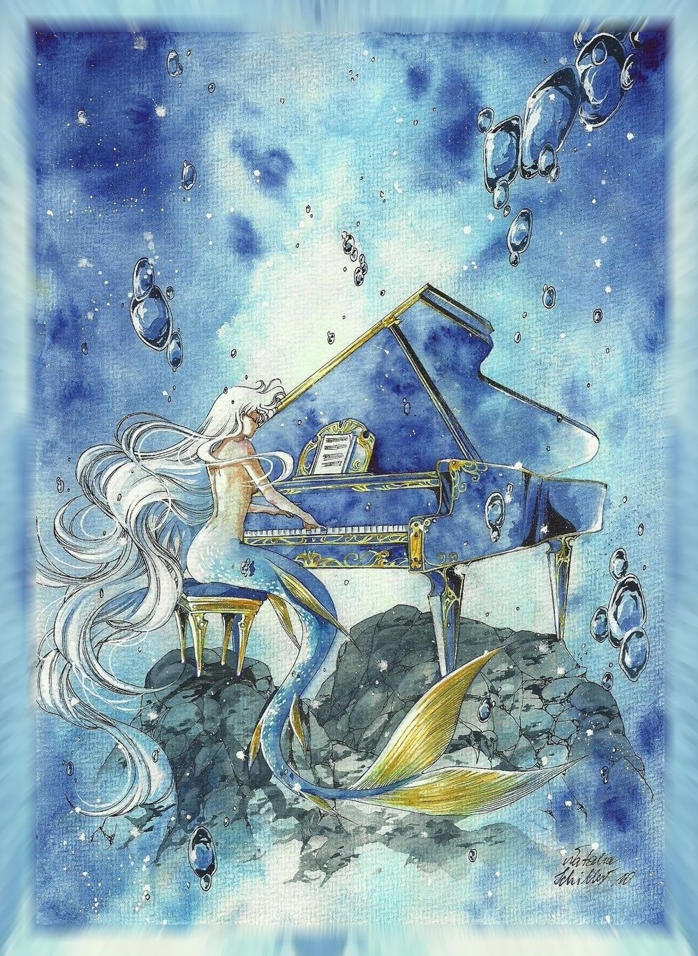 piano mermaid by Disclaimer.