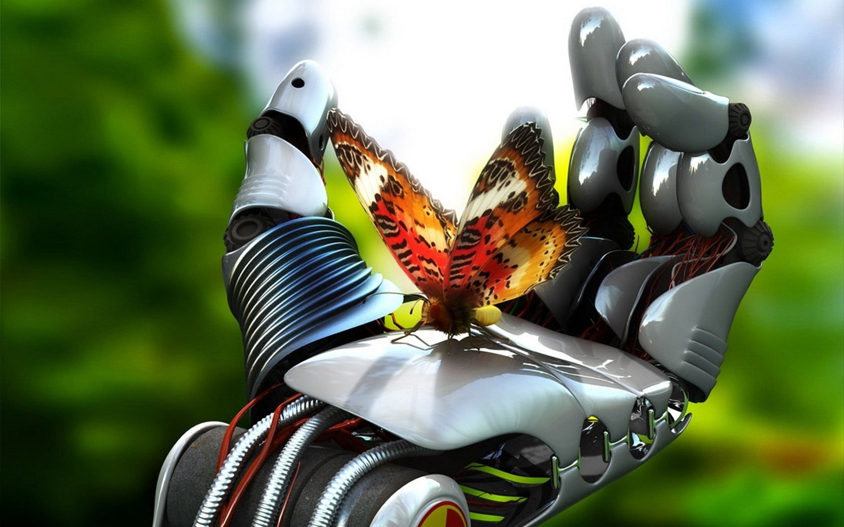 Embracing Nature: The Robot and the Butterfly