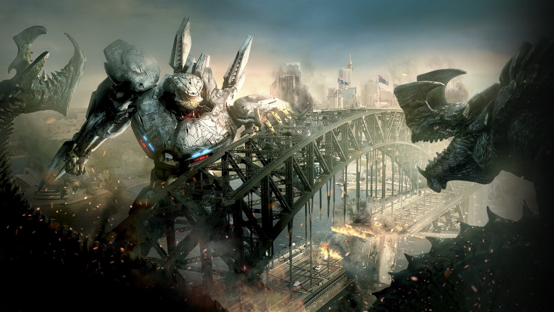 Download Movie Pacific Rim Giant Monsters Destruction Cityscape Art