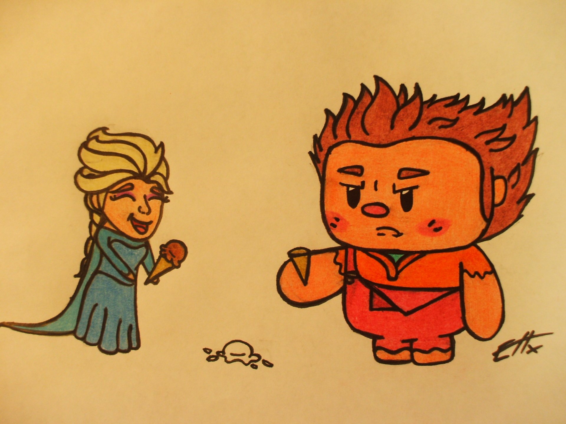 Frozen and Wreck-It Ralph Snowy Collage Fun