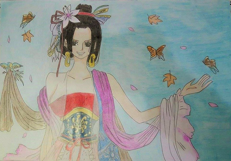 One Piece Elegance: Anime's Graceful Moment in Autumn