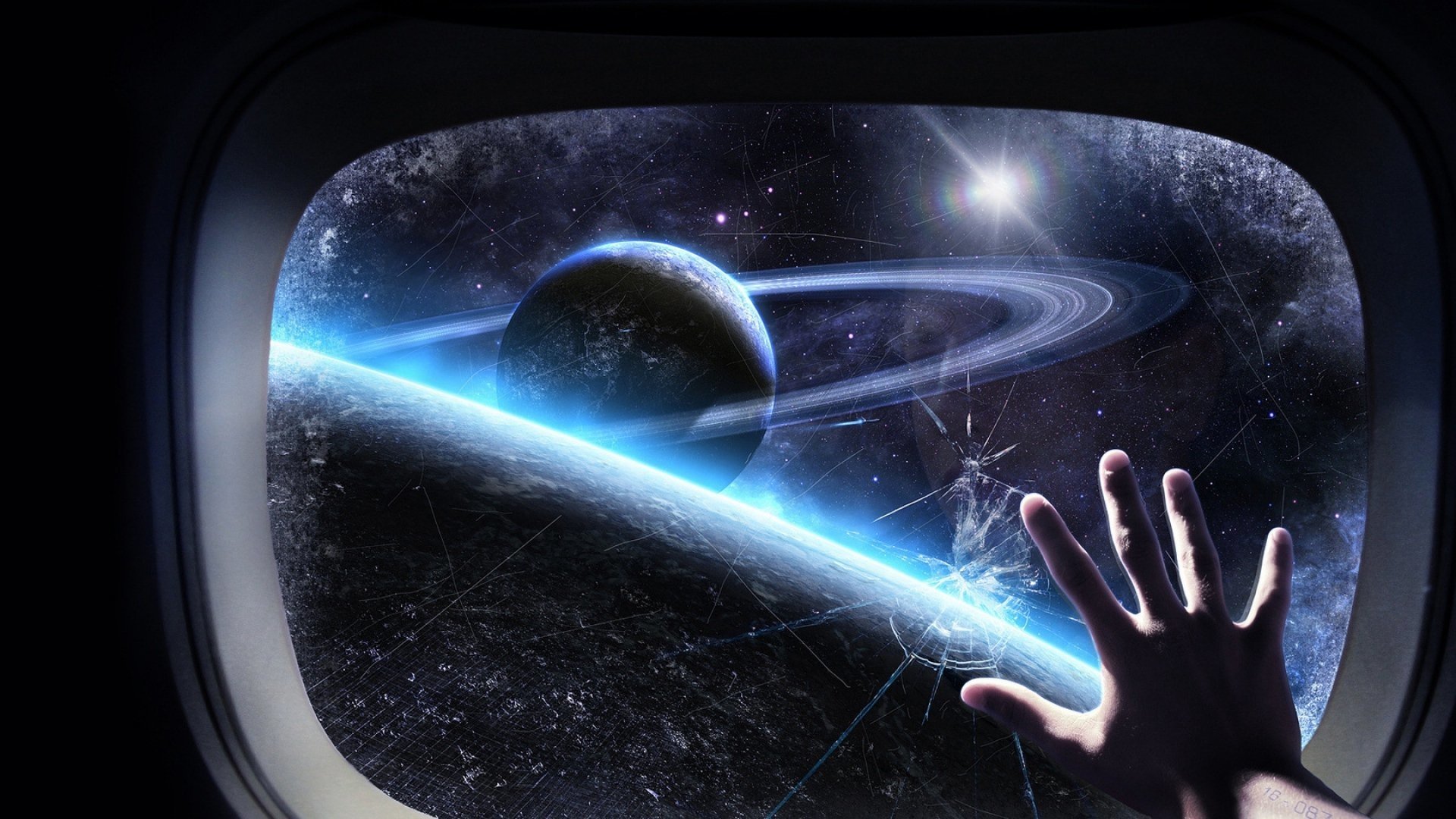 Download Saturn Planet Planetary Ring Hand Window Spaceship Sci Fi ...