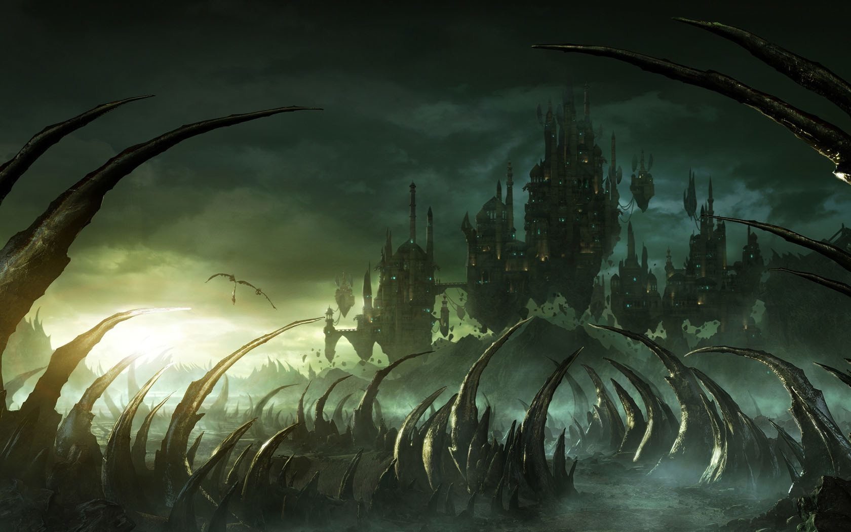 Download Sunset Sky Palace Castle Hell Dark Fantasy City Dark Fantasy ...