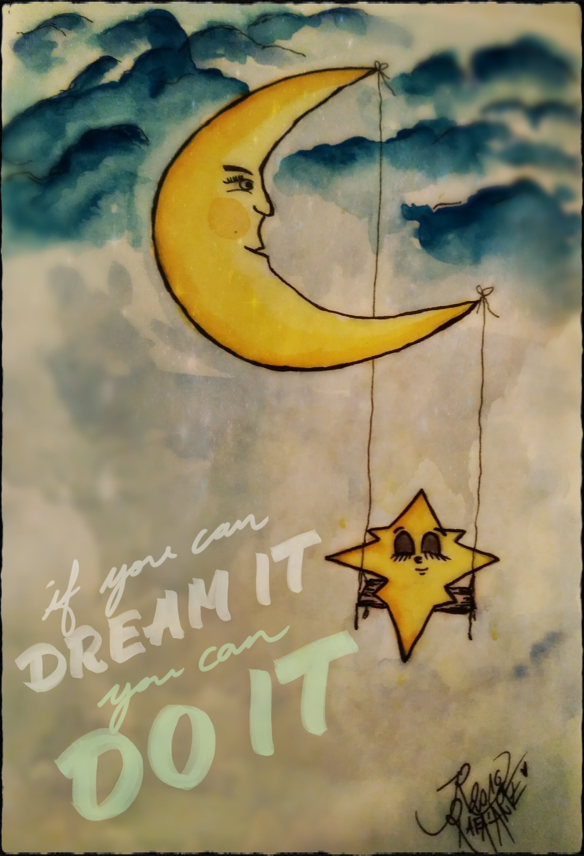 Download Moon Watercolor Artistic Dream Art by RafaArte