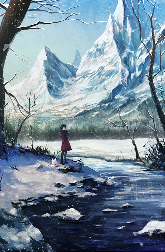 Winter Dreams: Serene Anime Scenes in a Snowy Wonderland